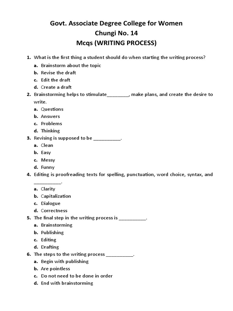 English MCQs | PDF | Written Communication | Learning