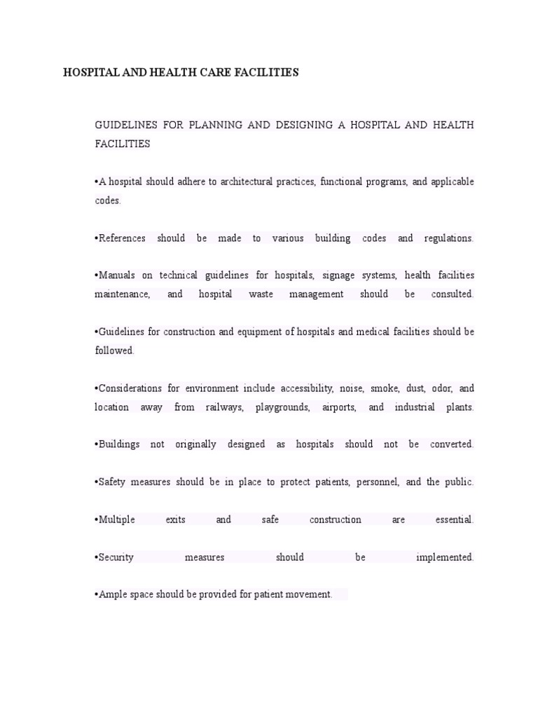 Hospital and Health Care Facilities | PDF | Hospital | Housekeeping