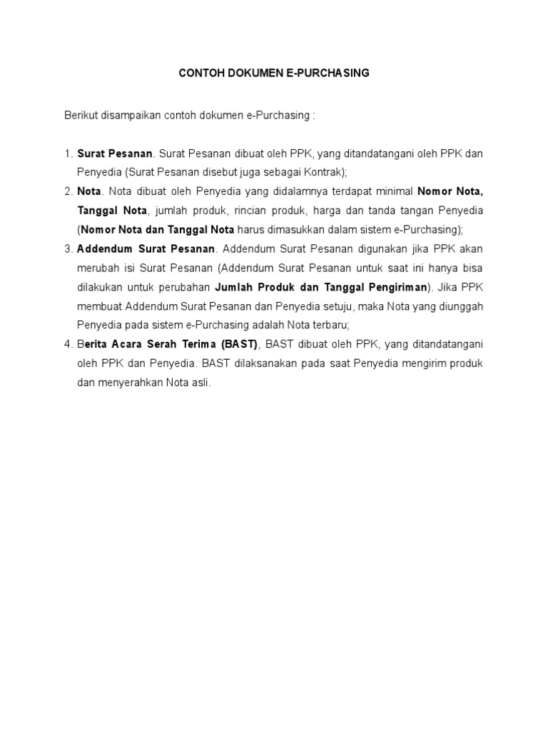CONTOH DOKUMEN E-PURCHASING - Docx-1 | PDF