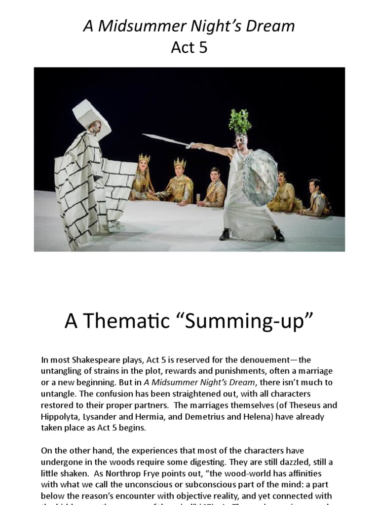 Act 5 Themes in A Midsummer Night's Dream | PDF | A Midsummer Night's Dream