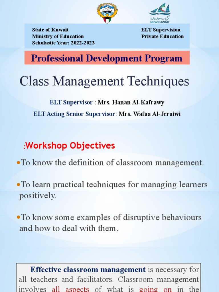 Class Management Techniques | PDF | Teachers | Classroom