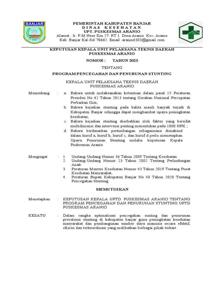 SK Program Stunting | PDF