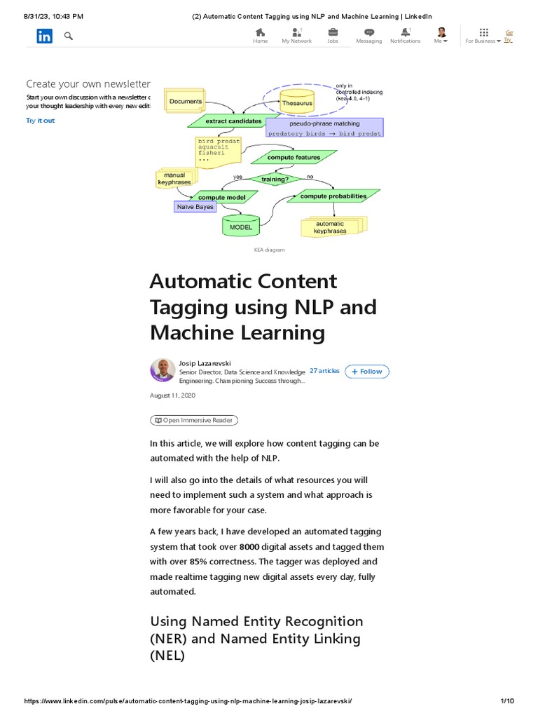 Automatic Content Tagging Using NLP and Machine Learning - LinkedIn | PDF | Tag (Metadata ...