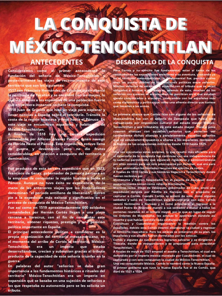 La Conquista de México-Tenochtitlan | PDF | Hernán Cortés | America latina