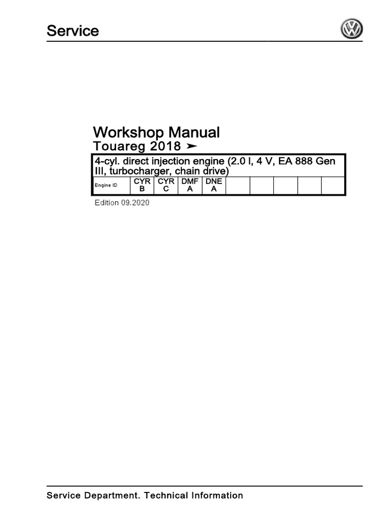 Engine Cyrb Cyrc Dmfa Dnea Repair Manual Eng | PDF