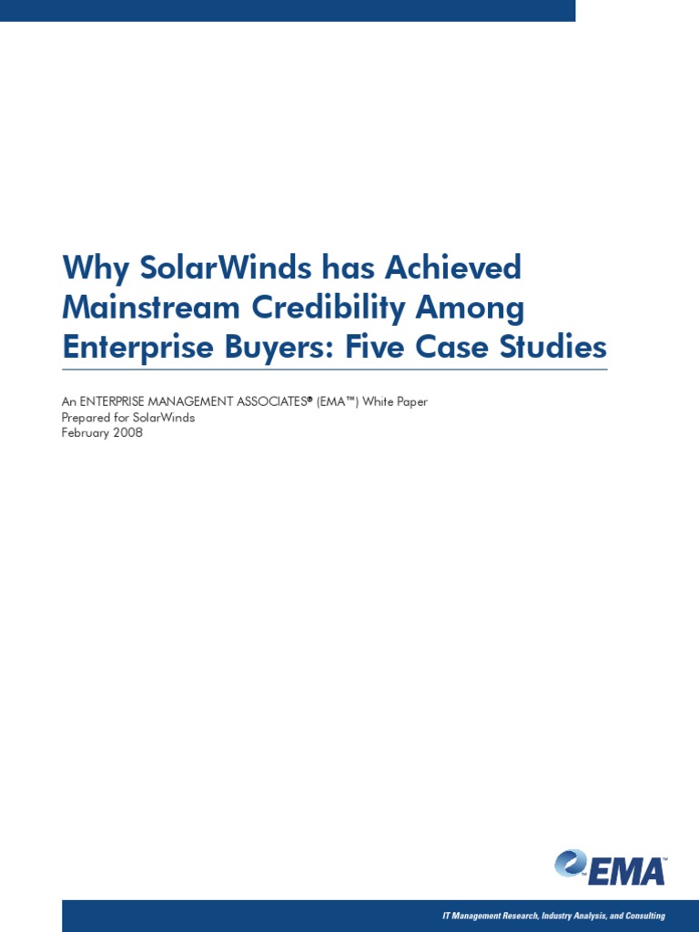 Ema Solarwinds-Casestudies WP | PDF | Banks | Databases