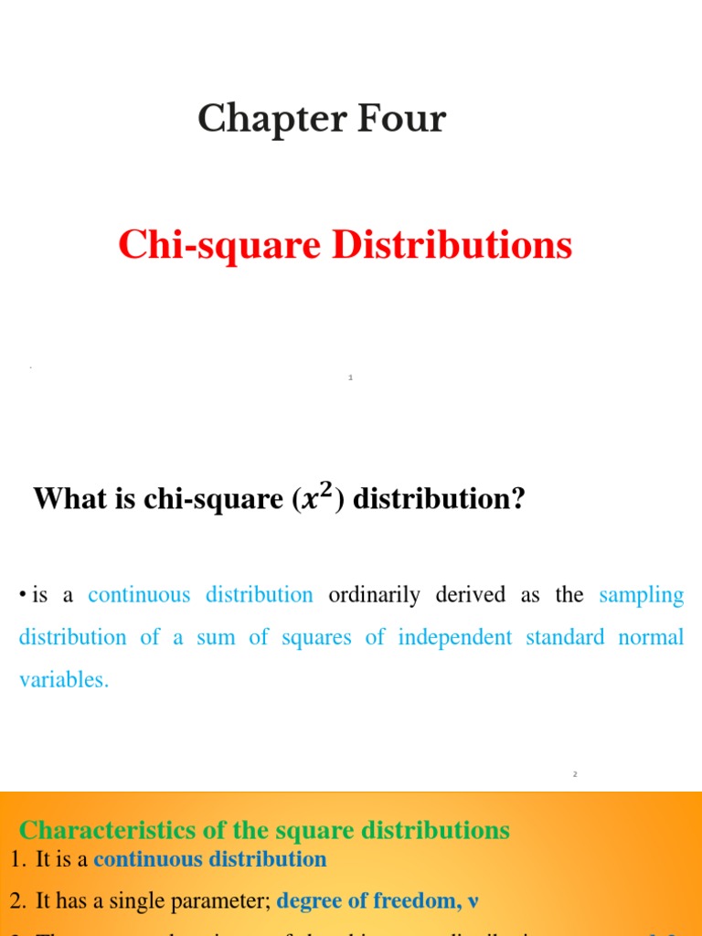 Chapter Four | PDF | Chi Squared Distribution | Probability And Statistics