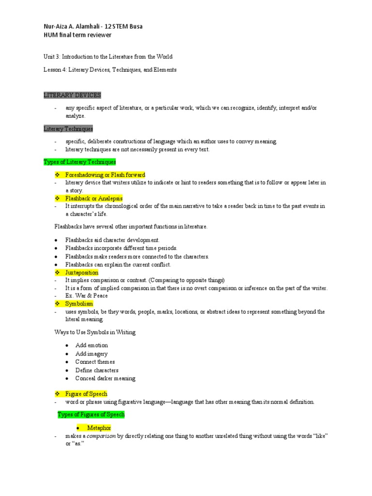 Finalterm Reviewer | PDF | Plot (Narrative) | Narration