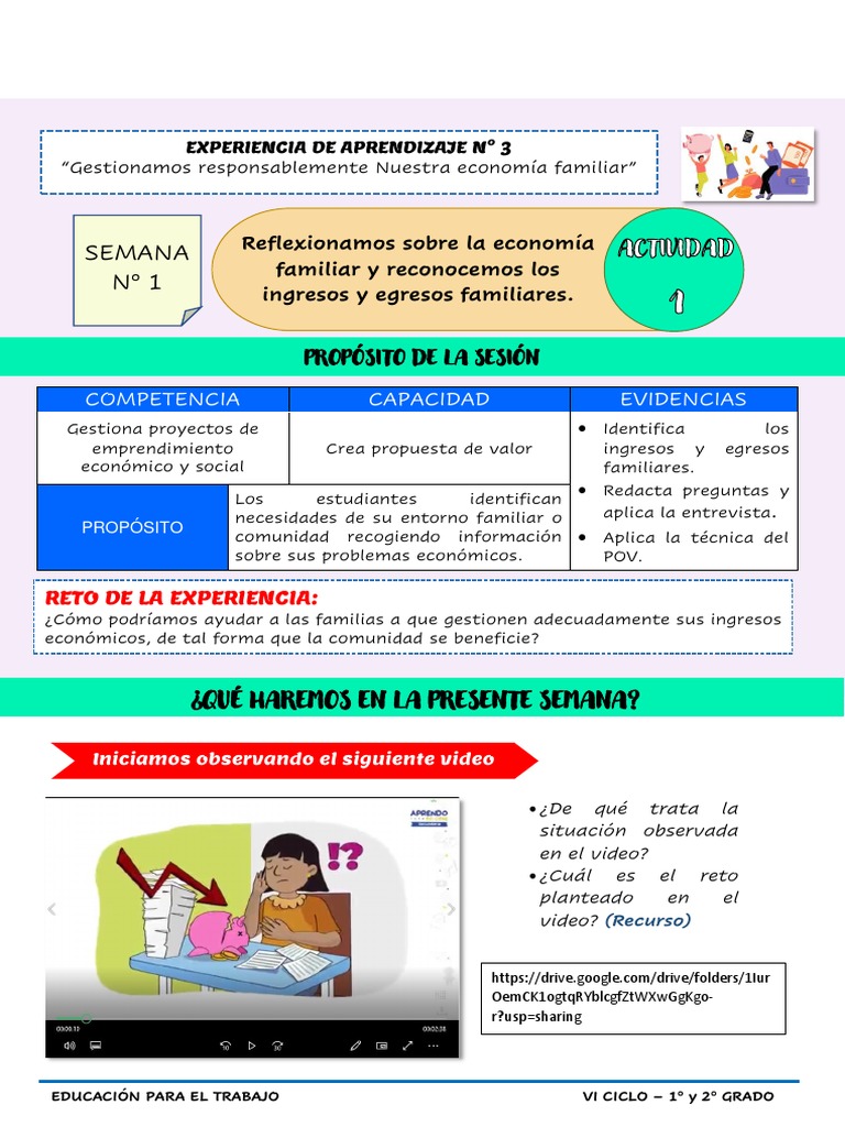Iii Experiencia de Aprendizaje - Act 1 - Semana 1 Vi Ciclo | PDF | Aprendizaje | Iniciativa ...