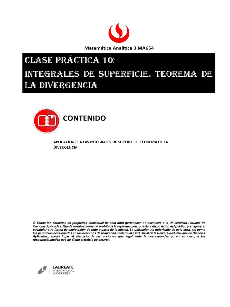 AAD 10 Integrales de Superficie. Teorema de La Divergencia | PDF ...
