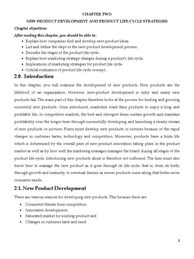 Chapter 2-NPD and PLC | PDF | Marketing | New Product Development