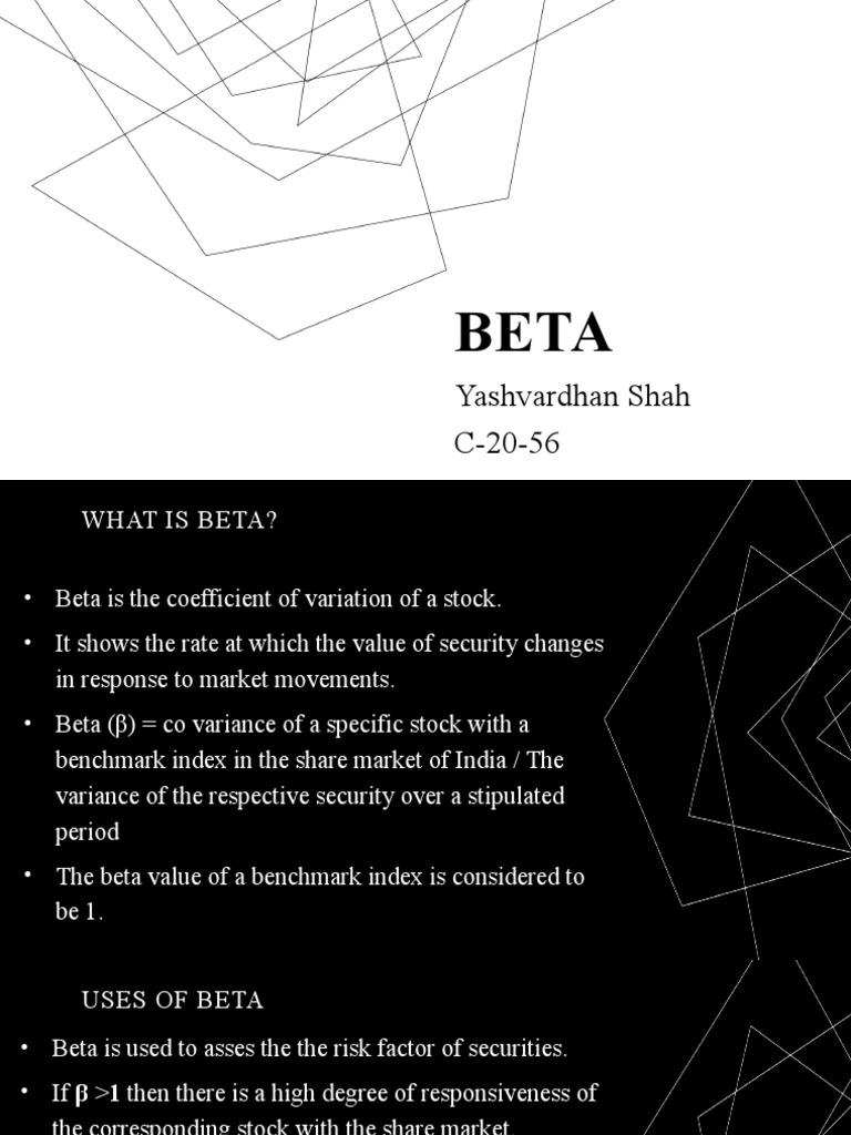 Understanding Beta in Stock Market Risk | PDF | Finance & Money ...