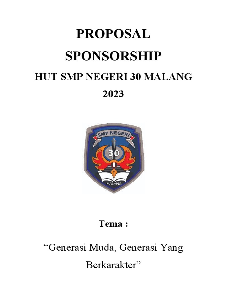 Proposal HUT SMP Negeri 30 Malang 2023 | PDF