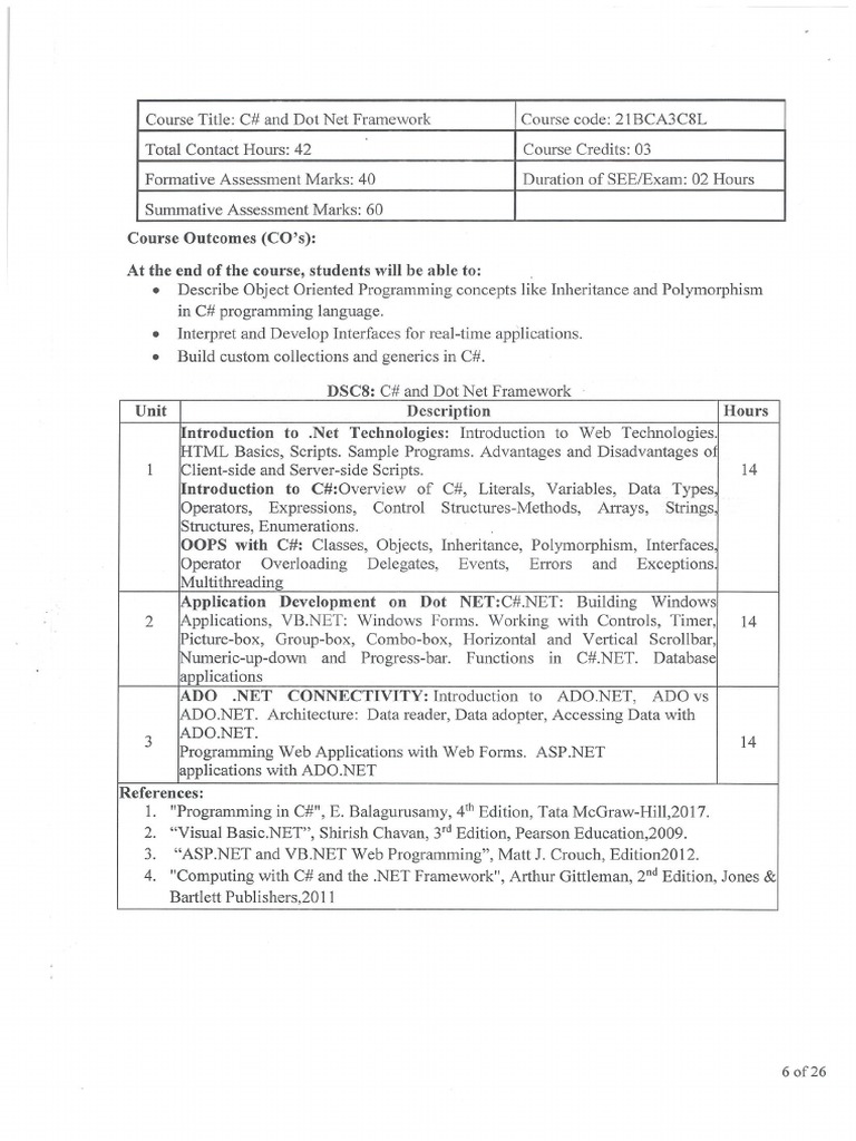 VB.Net Syllabus Theory | PDF