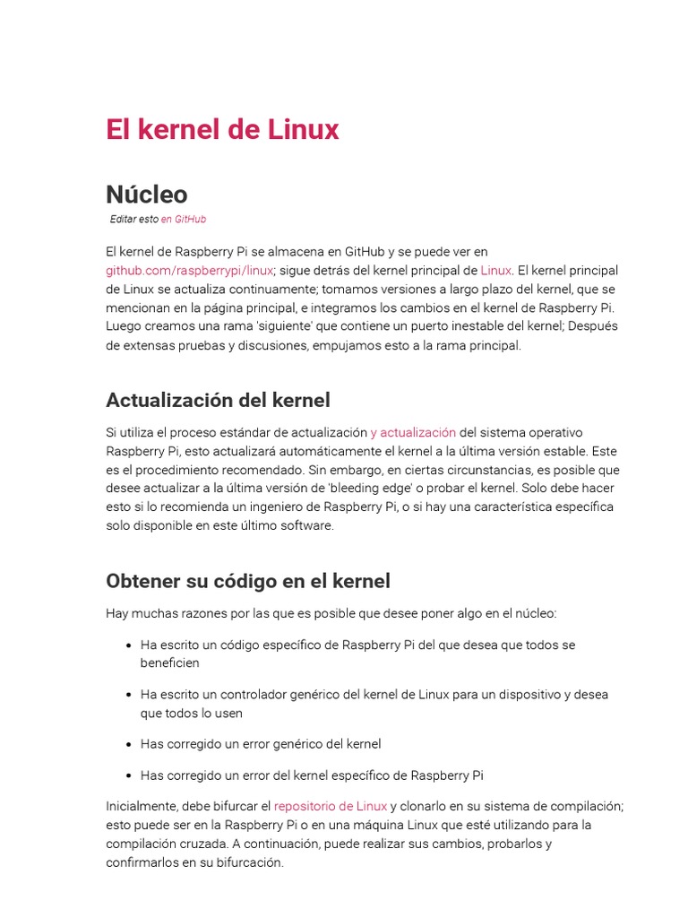 6_Documentación de Raspberry Pi - El Kernel de Linux | PDF | Raspberry ...