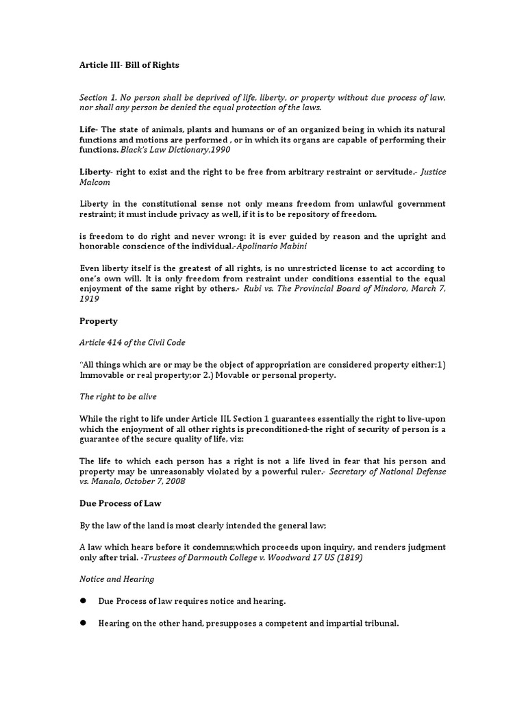 Article III Bill of Rights Handout | PDF | Search Warrant | Search And ...
