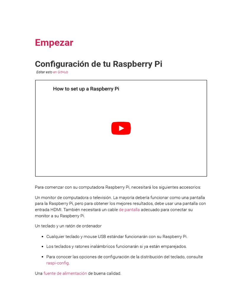 2 Documentación de Raspberry Pi - Primeros Pasos - CONFIGURACION | PDF ...