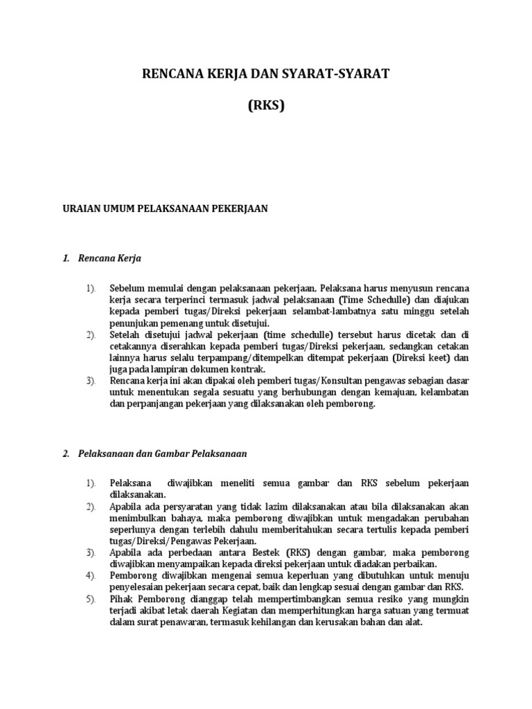 Rencana Kerja Dan Syarat | PDF