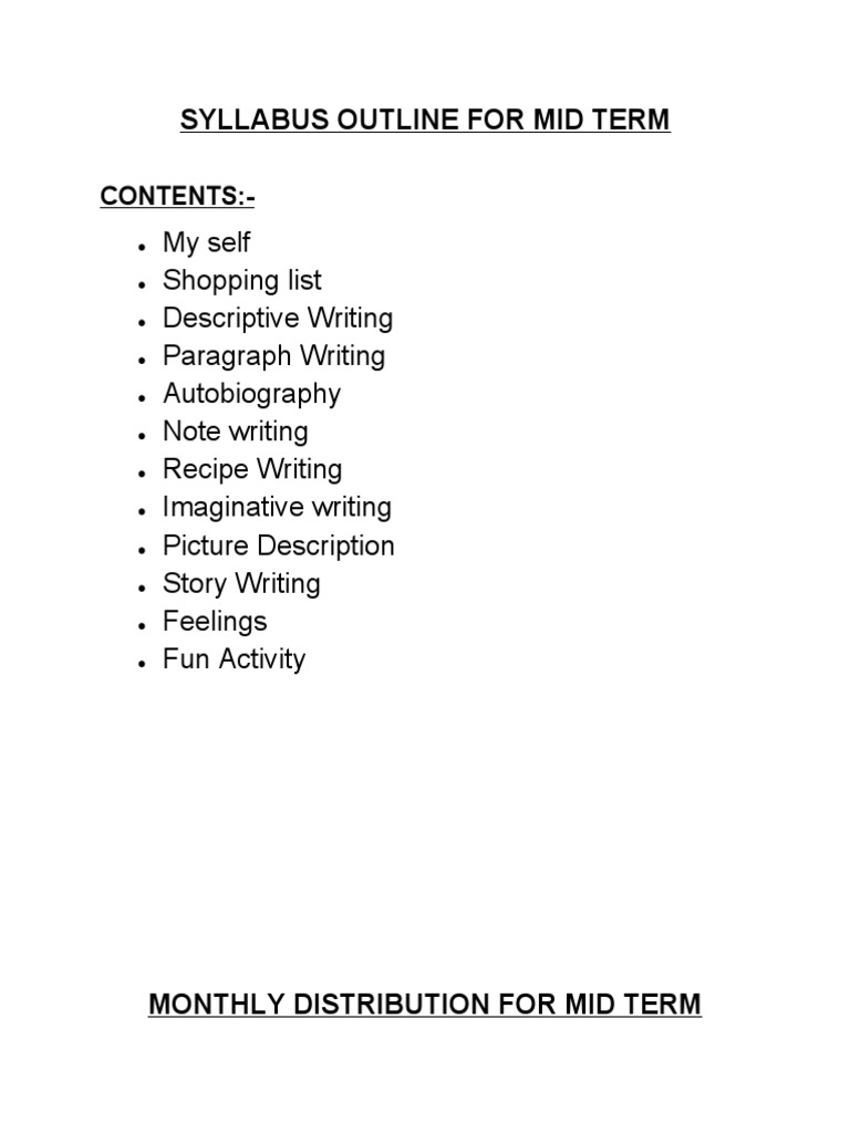 Creative Writing Grade 1 Mid Term Model (2023 - 2024) Complete | PDF