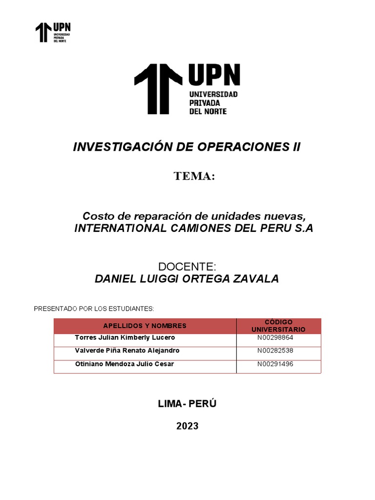 TRABAJO - FINAL - DE - IOP2 2023-5 - Grupo - 2 | PDF | Business | Calidad (comercial)