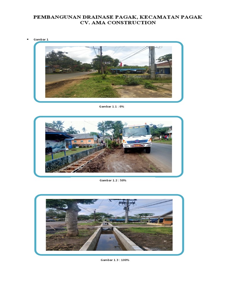 Pembangunan Drainase Pagak, Kecamatan Pagak Cv. Ama Construction | PDF