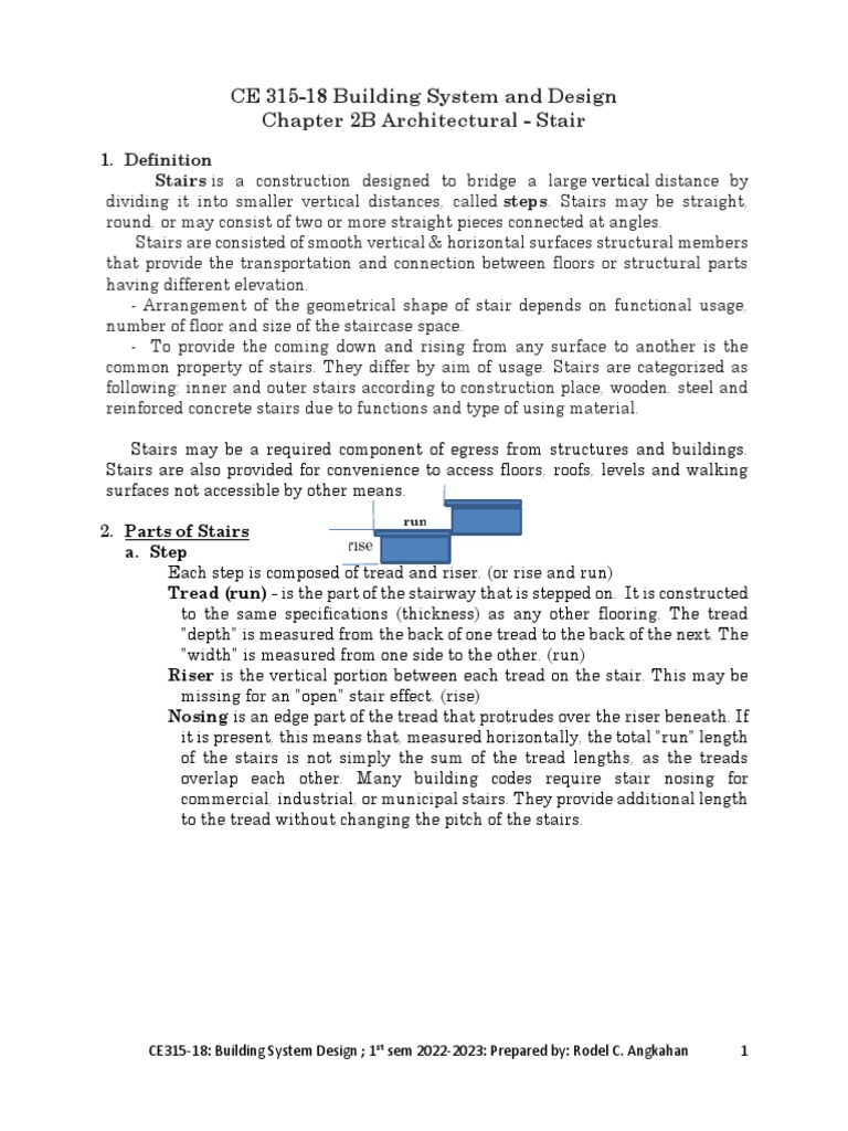 4.CE 315 - Chapter 2B - Stairs 3CE-2 | PDF | Stairs