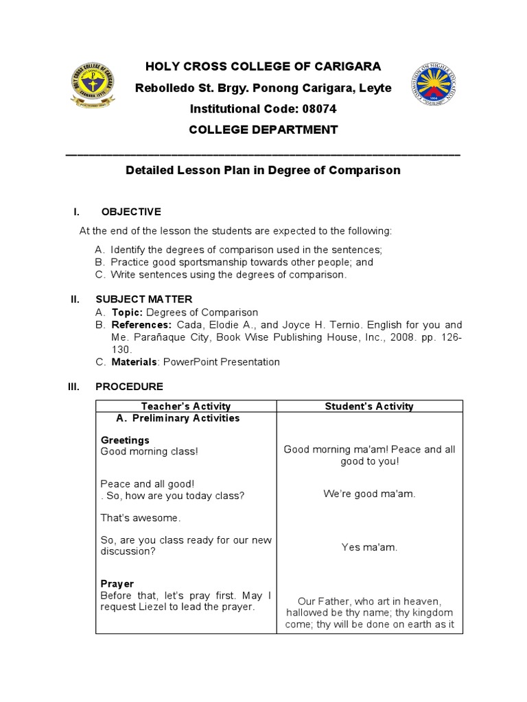 Lesson Plan TTL | PDF | Adjective | Linguistic Morphology