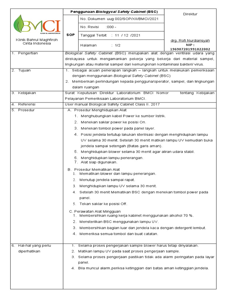 SOP Penggunaan BSC | PDF