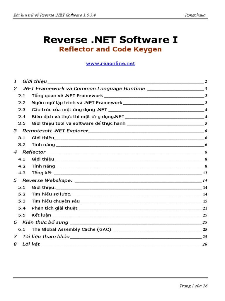 Reverse .NET Software I | PDF
