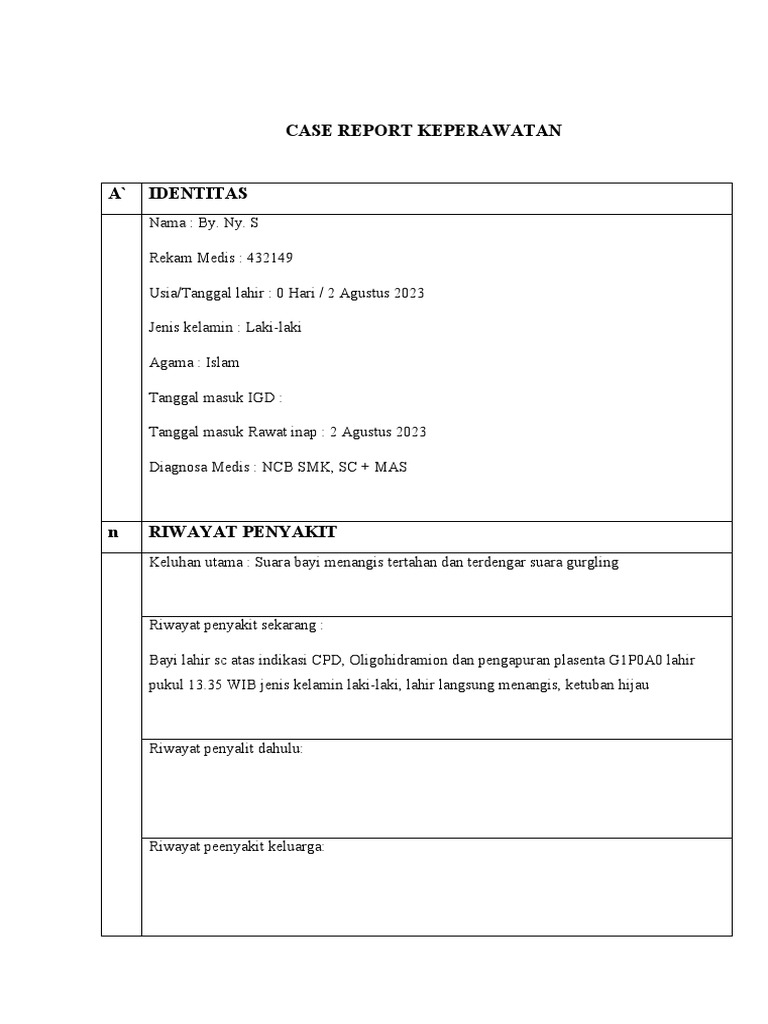 Form Case Report Kredensial | PDF