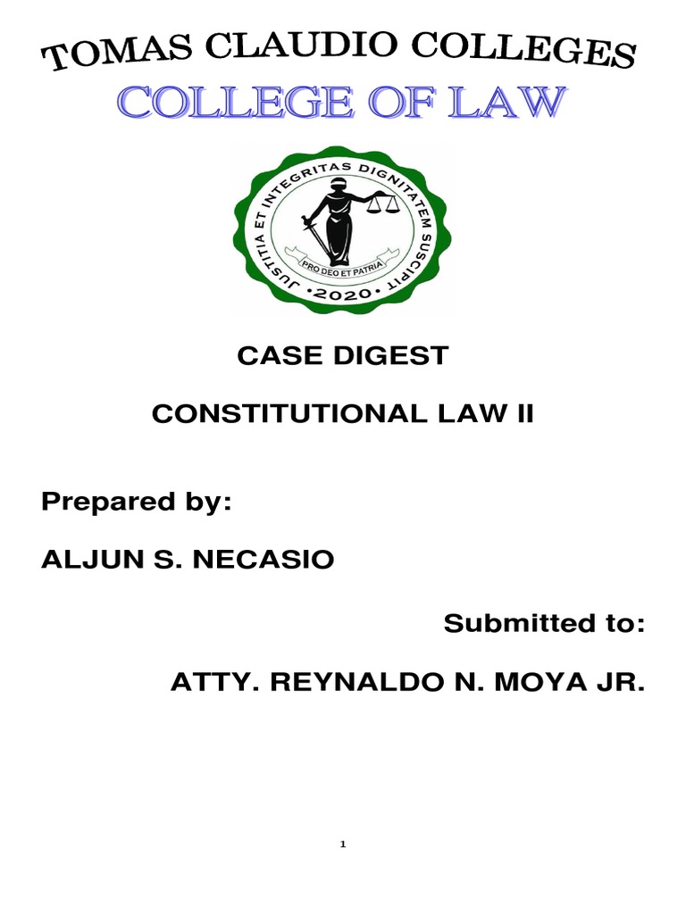 Constitutional Law II Case Digest | PDF | Taxes | Police Power (United ...