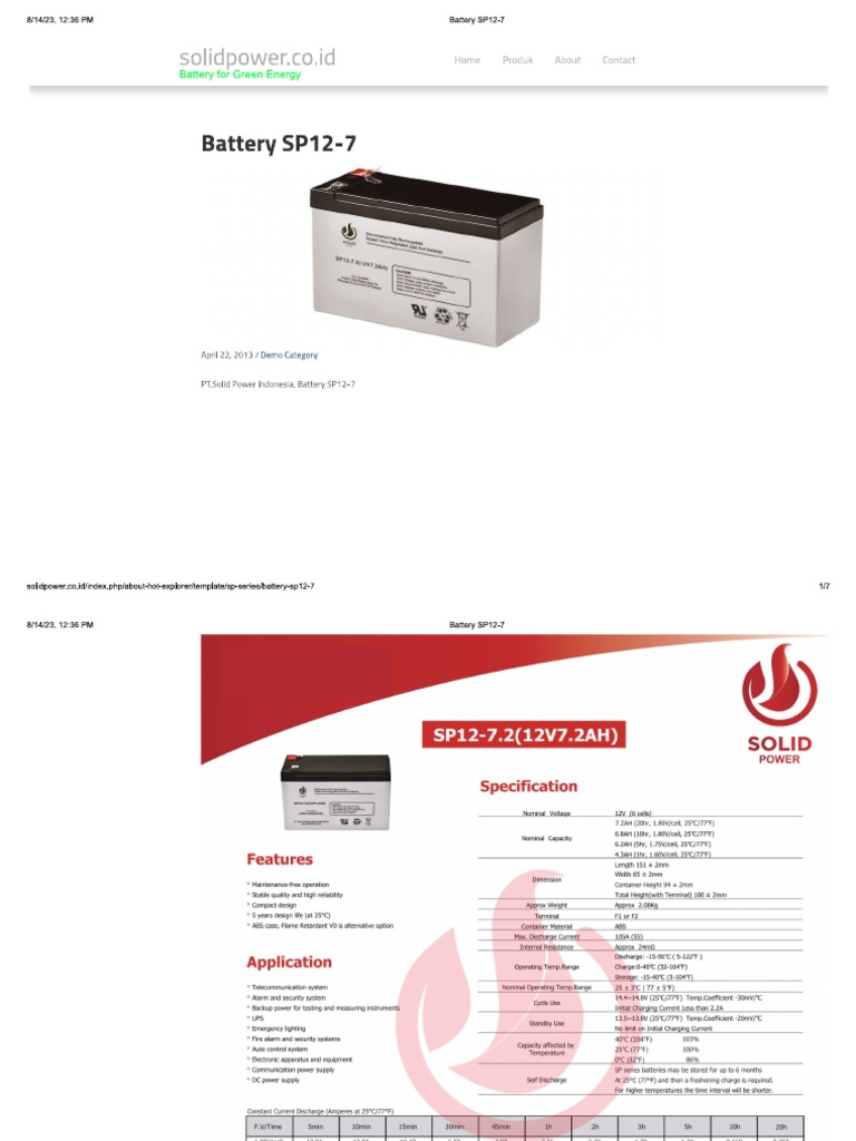 Datasheet Solid Power 7ah | PDF