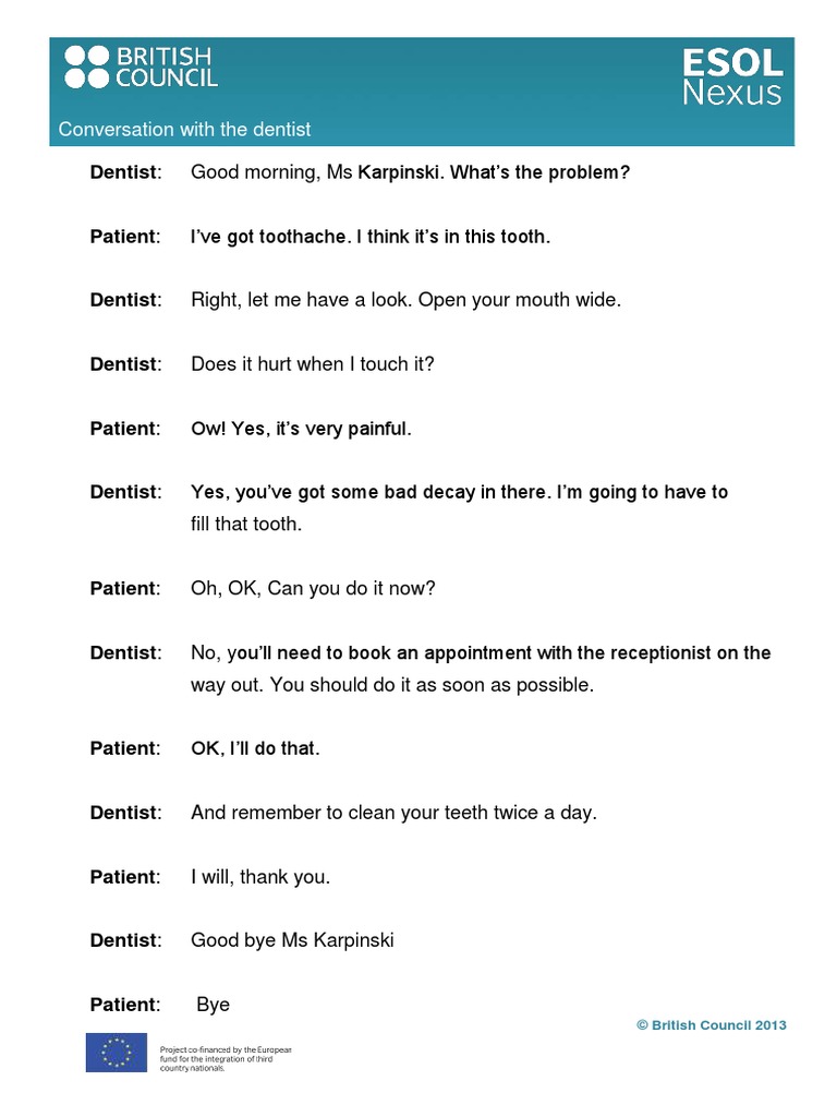 At The Dentist 2 Conversation To Download | PDF