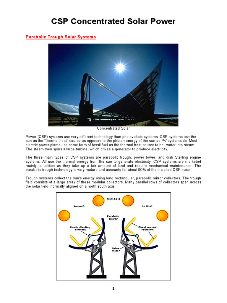 CSP - Concentrated Solar Power | PDF | Solar Power | Solar Energy