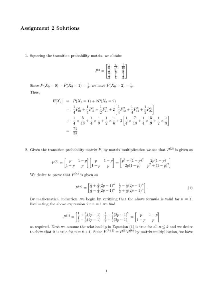 A2 Solutions | PDF | Applied Mathematics | Mathematics