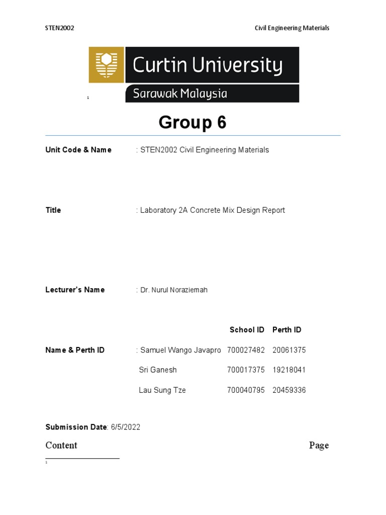 Group 6 Open Ended Lab 2022 CEM (1) Final | PDF | Concrete | Cement