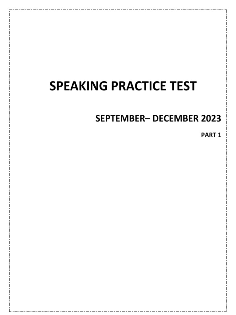 Speaking September - December 2023 | PDF | Noise | Clothing