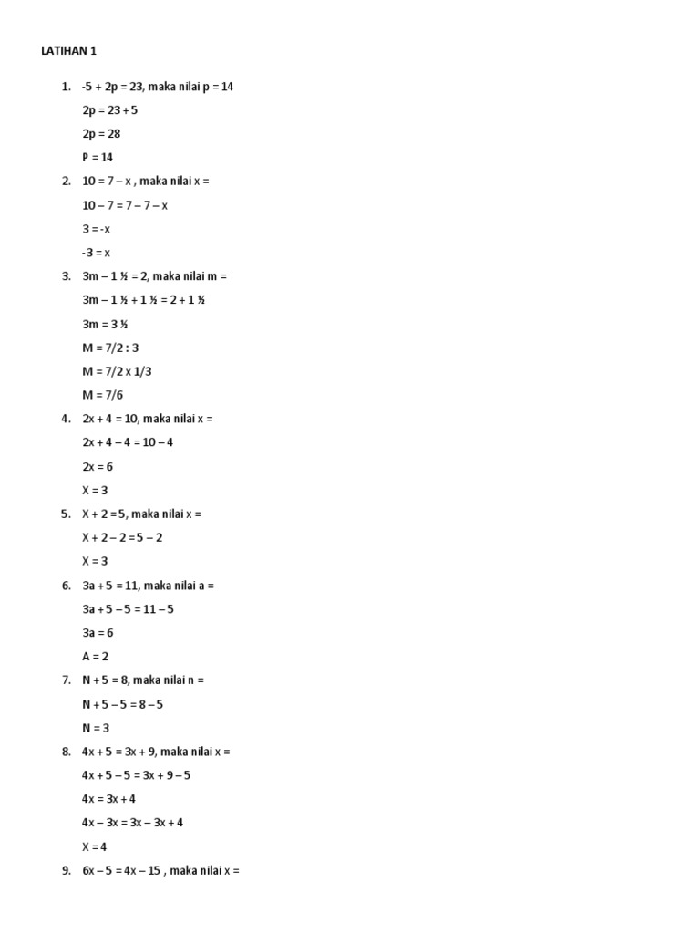 Latihan PLSV Dan PTLSV | PDF | Teaching Methods & Materials | Science ...