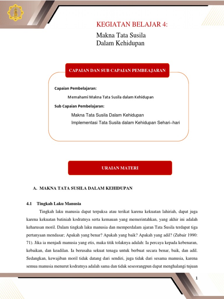 Makna Tata Susila dalam Kehidupan | PDF