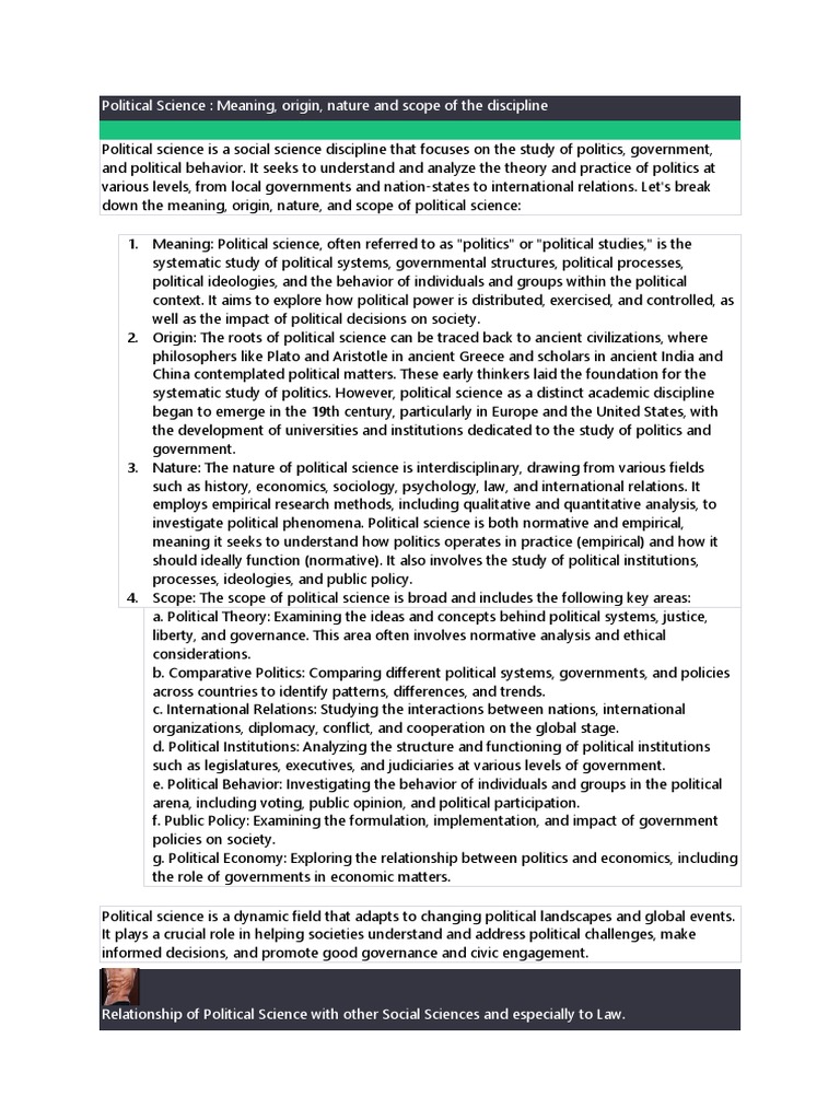 Political Science Unit 1 | PDF | Political Science | Governance