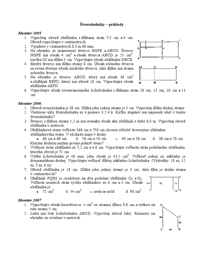 Stvoruholniky Priklady-Monitor | PDF