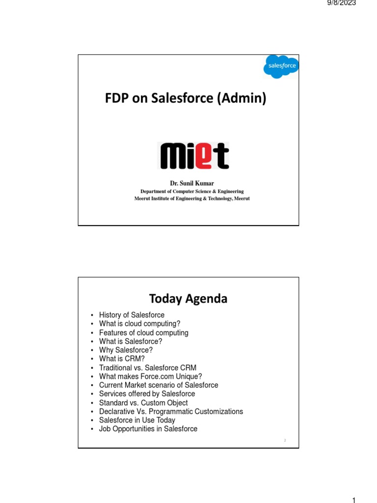 Salesforce Training Admin Ppts Pdf Cloud Computing Software As