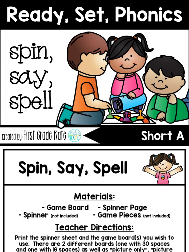 Spin, Say, Spell Game Instructions | PDF | Qr Code | Computing