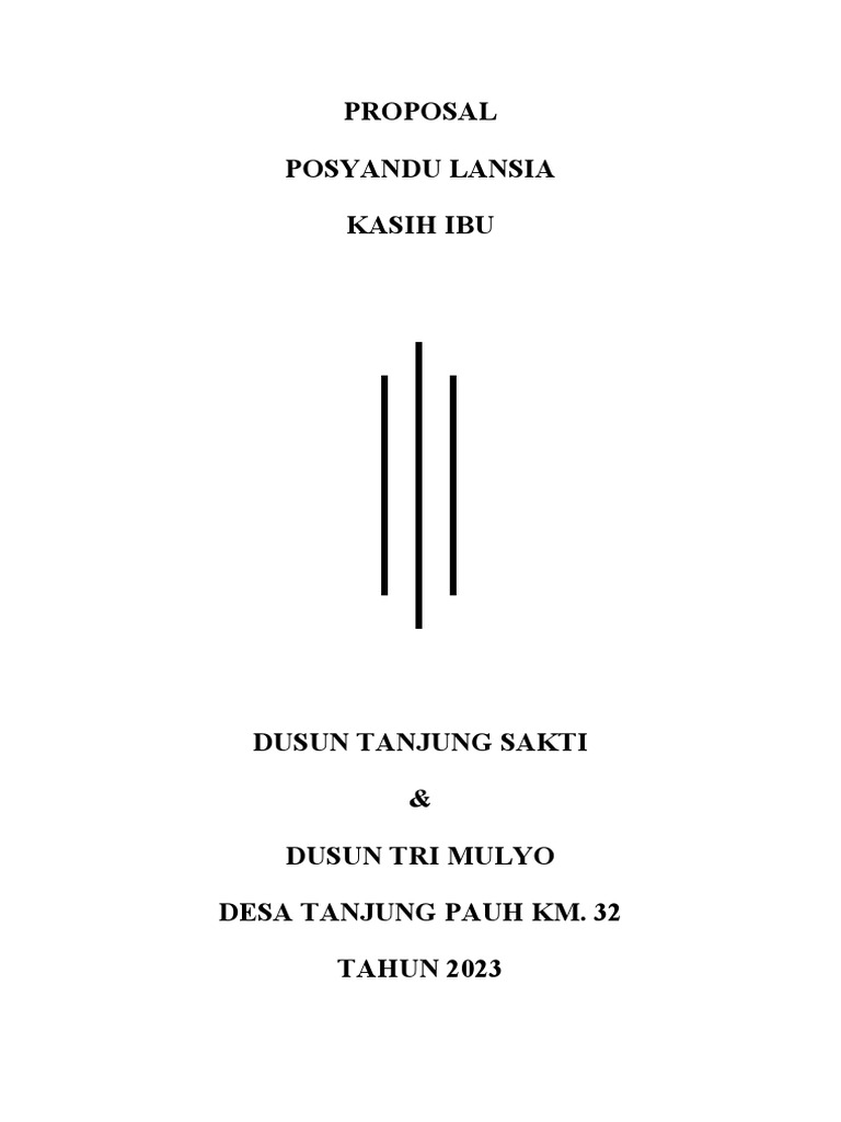 Proposal Posyandu Lansia TJP 32 | PDF