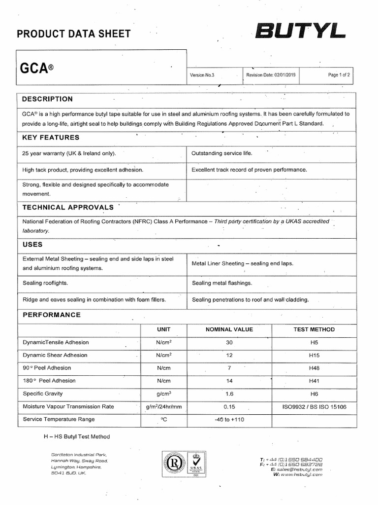 HS Butyl TDS | PDF