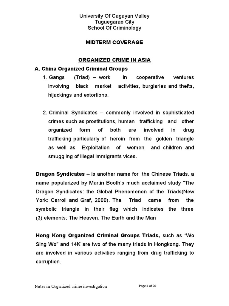 Organized Crime Investigation Midterm | PDF | Cybercrime | Organized Crime