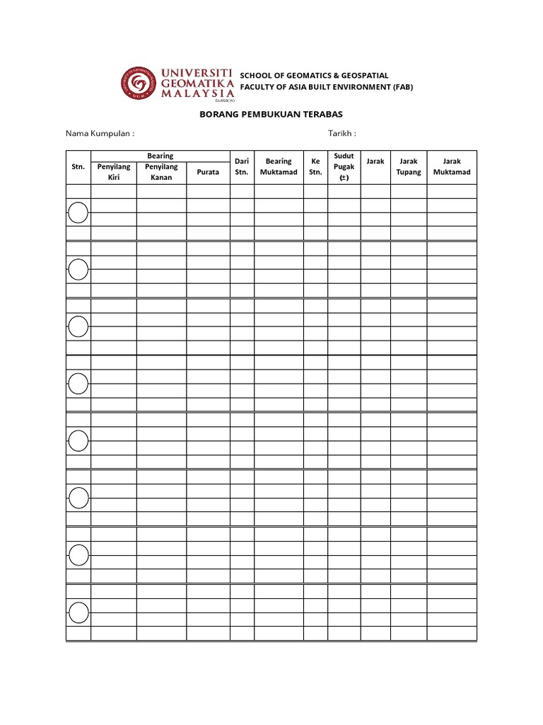 Borang Pembukuan Terabas | PDF