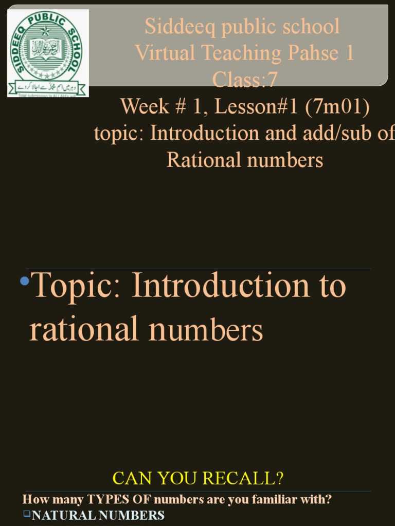 Introduction to Rational Numbers | PDF | Rational Number | Numbers