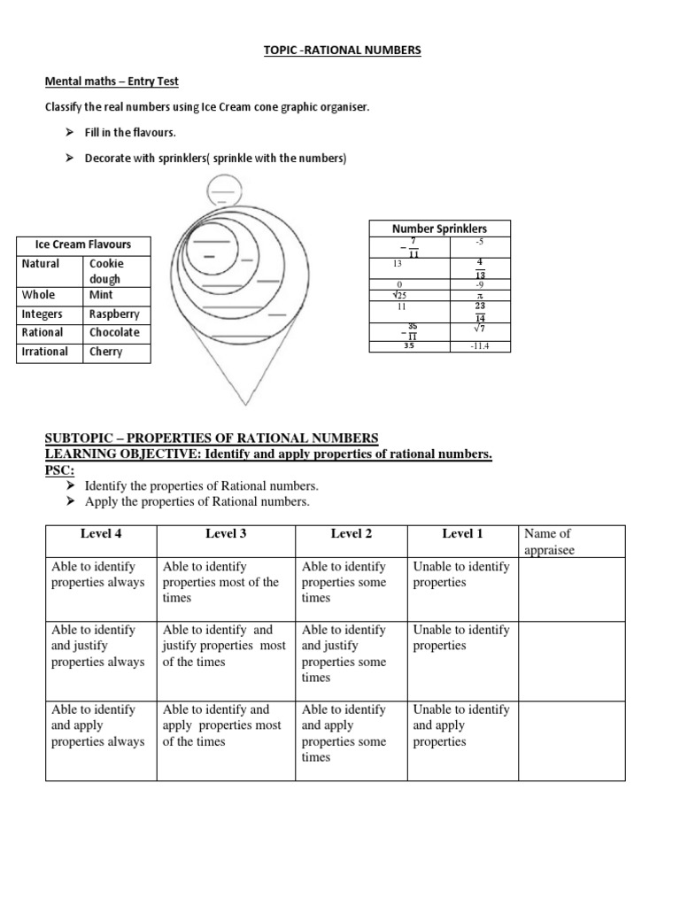 Rational Numbers Index Notebook Work | PDF | Rational Number | Mathematical Objects
