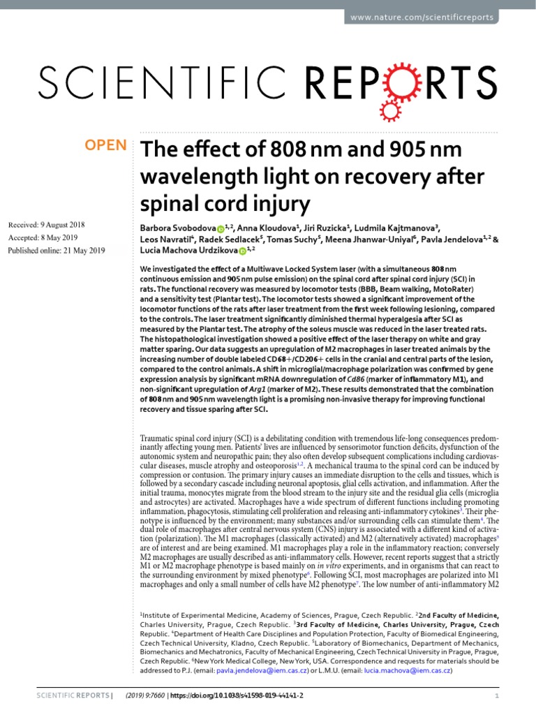 808nm Vs 904nm - 41598 - 2019 - Article - 44141 | PDF | Macrophage ...